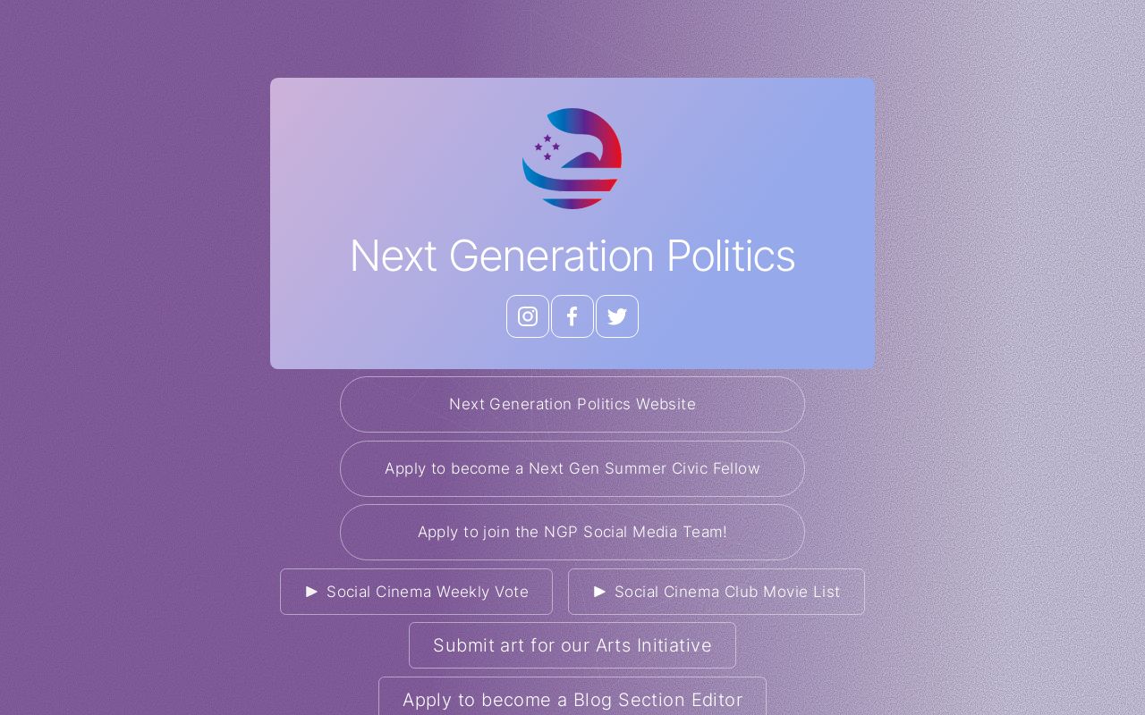Next Generation Politics